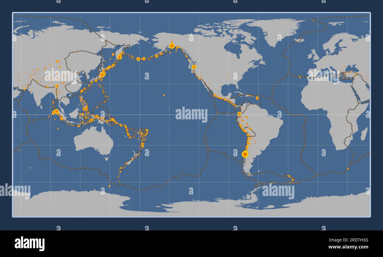 Shape of the Juan de Fuca tectonic plate on the solid contour map in ...
