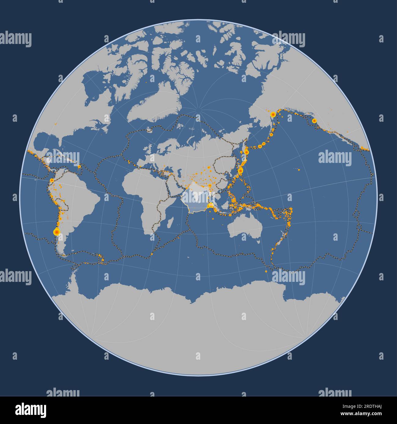 Indian tectonic plate on the solid contour map in the Lagrange Oblique ...