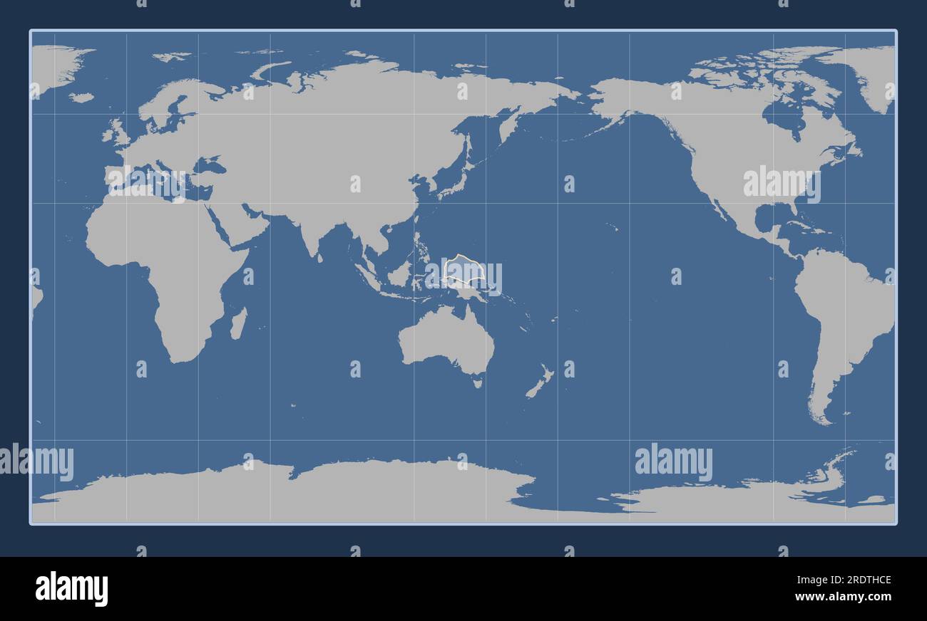 Shape of the Caroline tectonic plate on the solid contour map in the ...