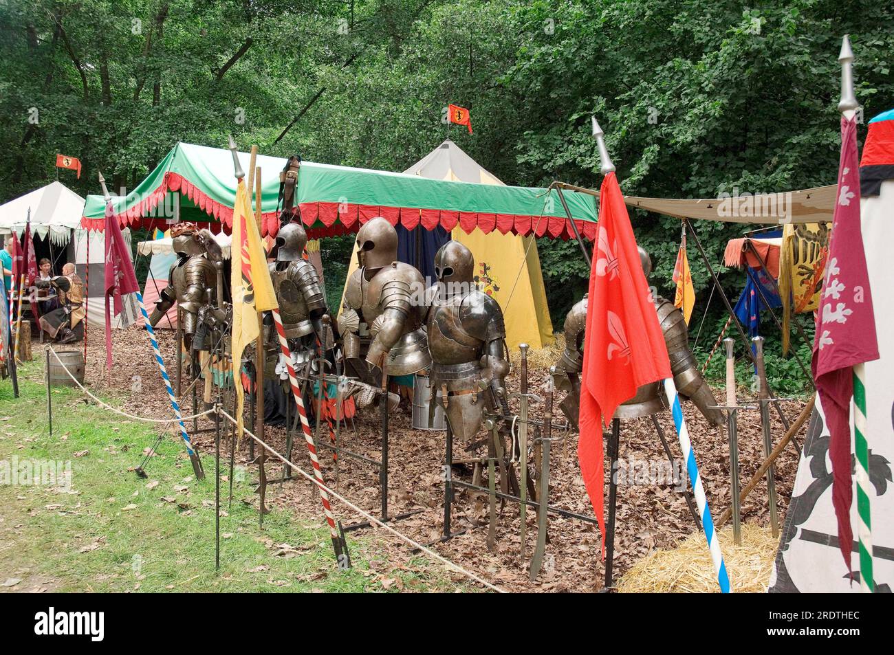 Army camp with knights' armour, Medieval Spectaculum, Dortmund, North ...