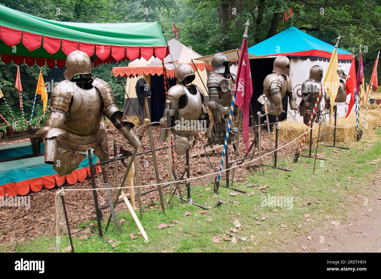Army camp with knights' armour, Medieval Spectaculum, Dortmund, North ...