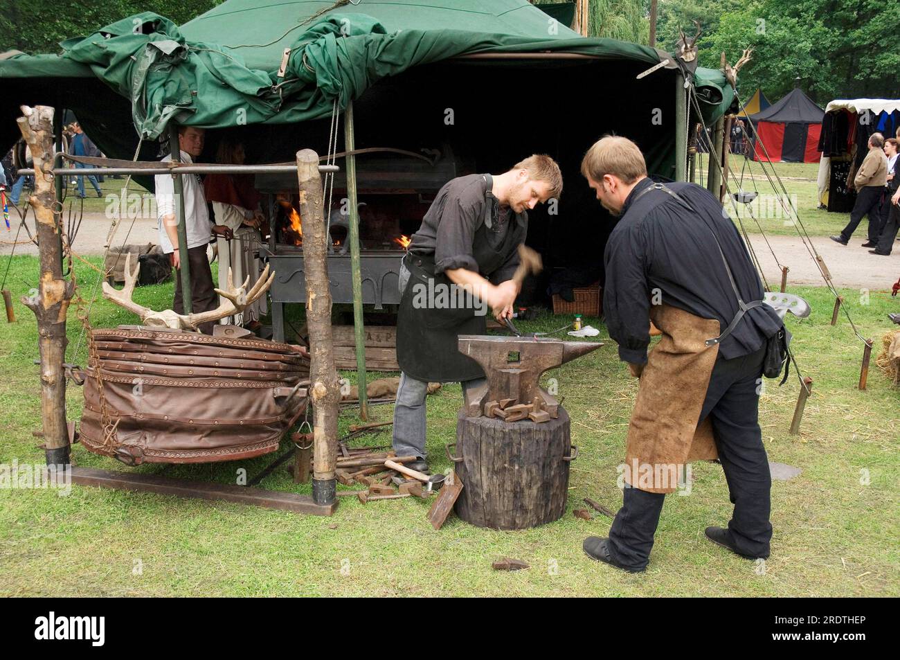 Blacksmith at work, Medieval Spectaculum, Dortmund, North Rhine ...