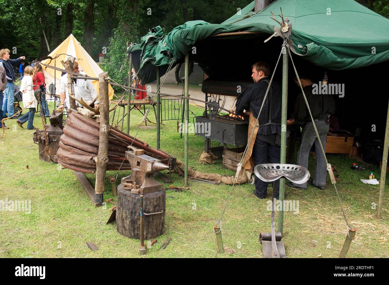 Blacksmith at work, Medieval Spectaculum, Dortmund, North Rhine ...