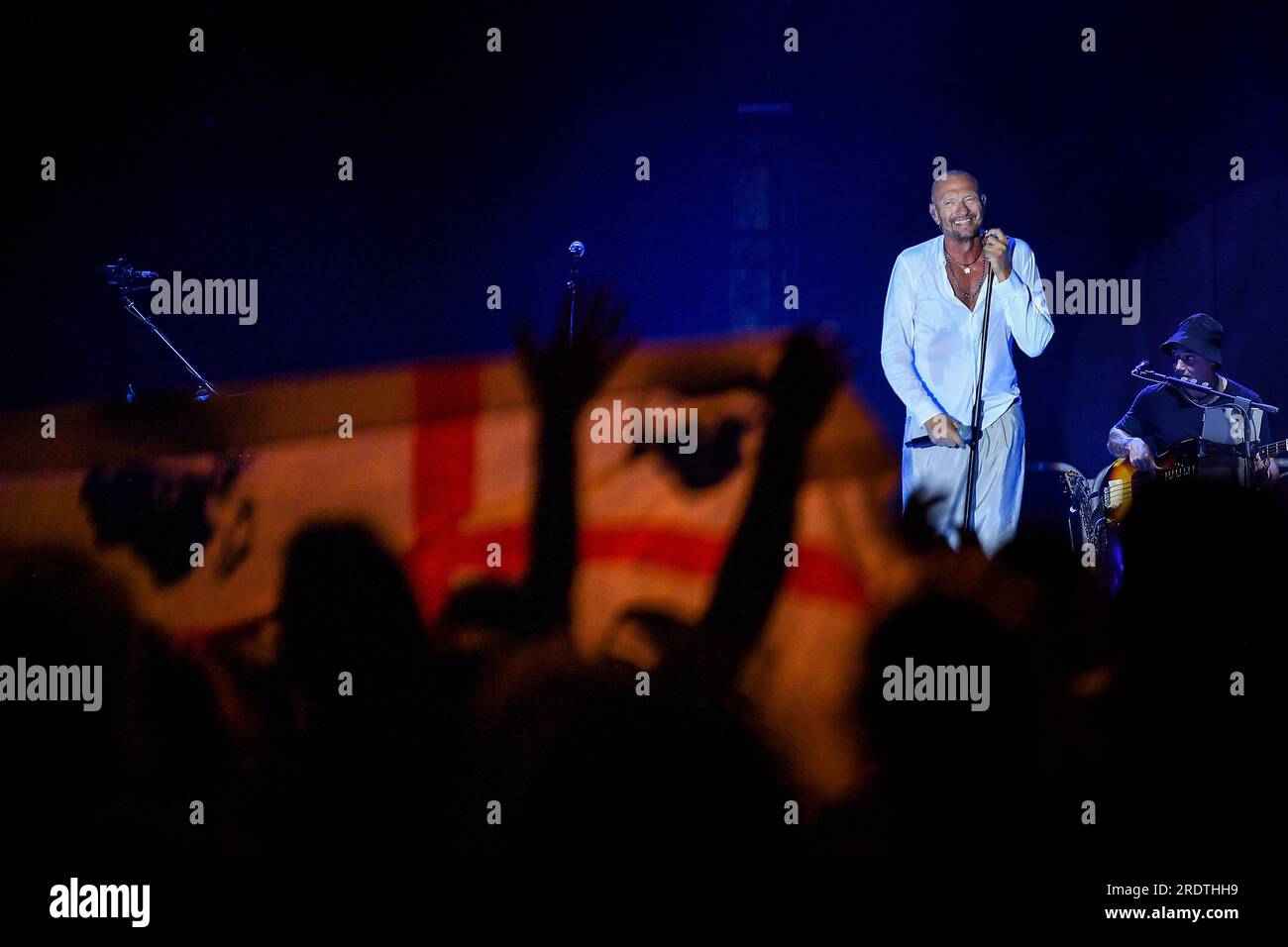 Alghero, Italy. 22nd July, 2023. Biagio Antonacci, Bandiera Sardegna ...