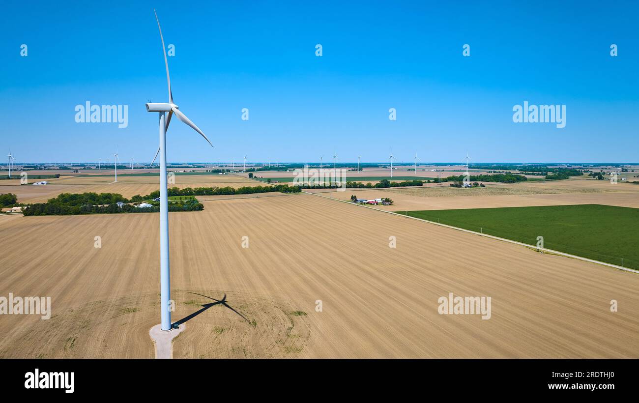 Wind turbine blades spinning aerial hi-res stock photography and images ...