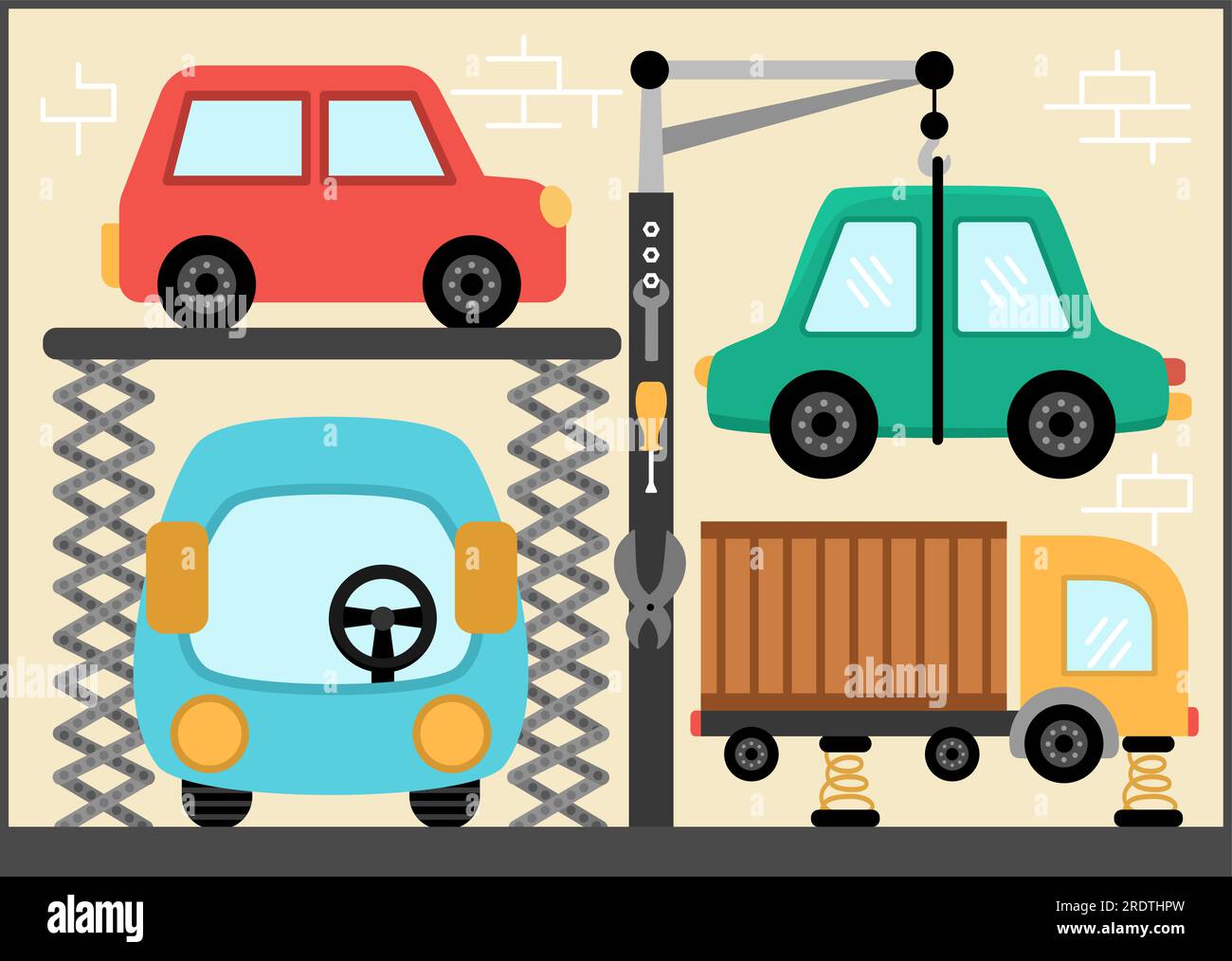 Atelier automobile Stock Vector Images - Alamy