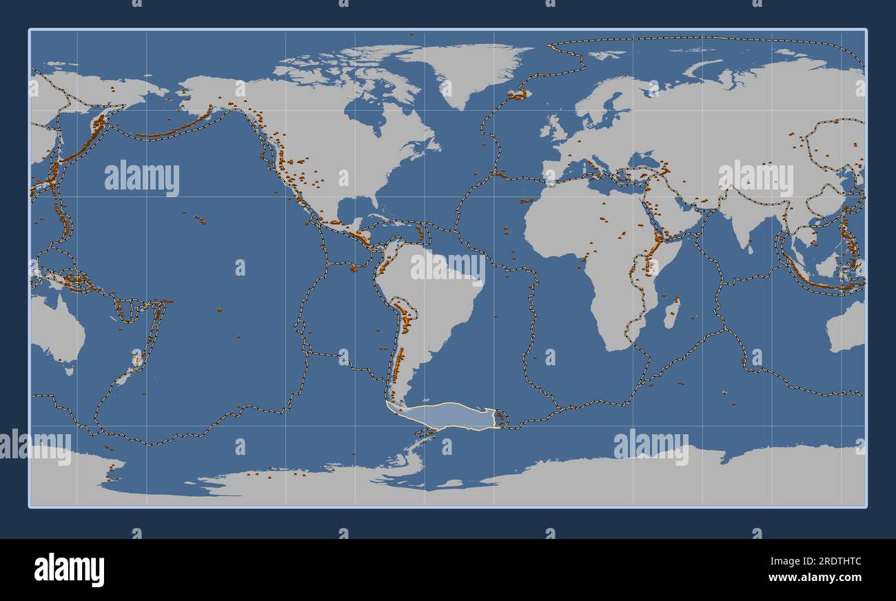 Shape Of The Scotia Tectonic Plate On The Solid Contour Map In The Patterson Cylindrical