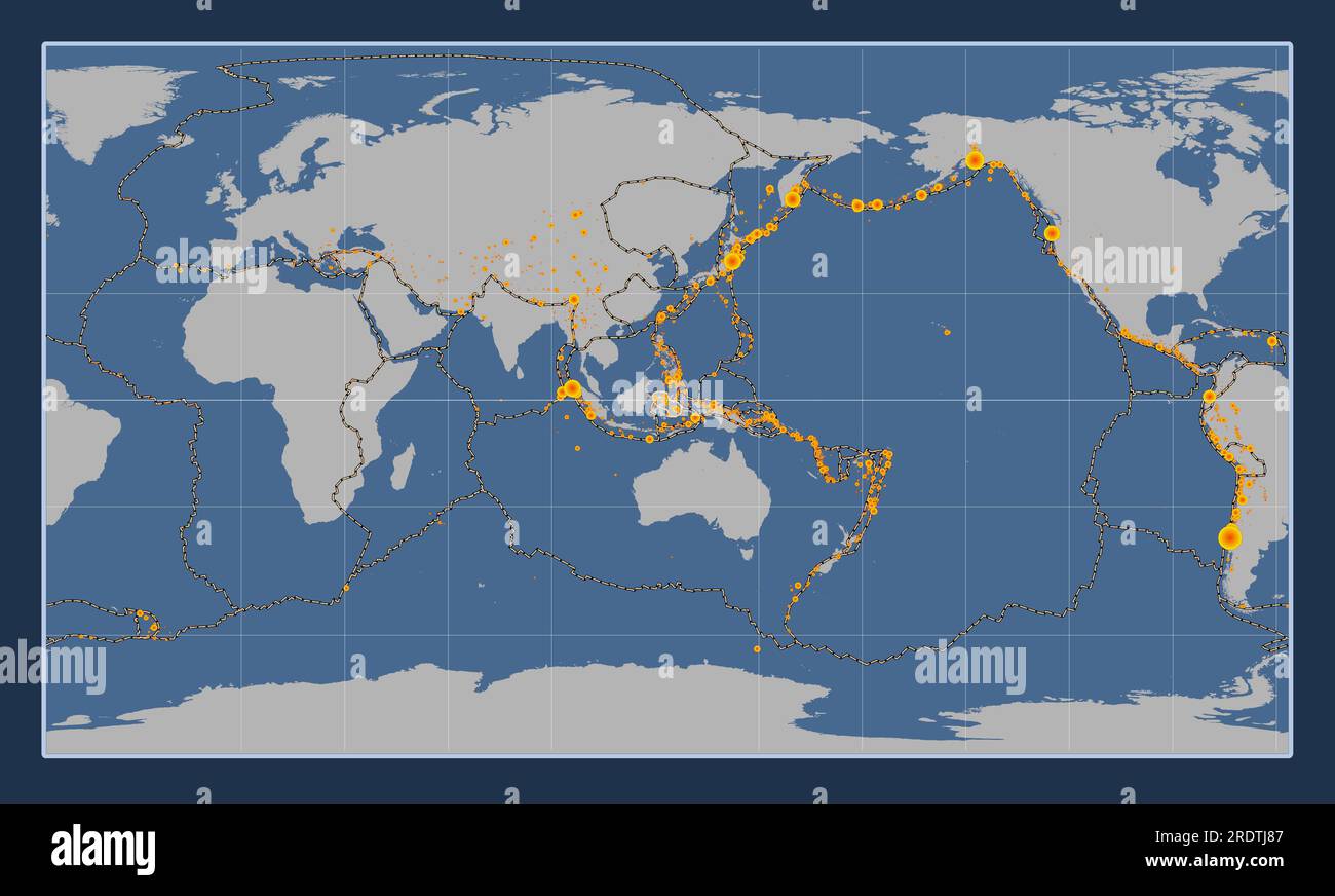 Shape of the Molucca Sea tectonic plate on the solid contour map in the ...