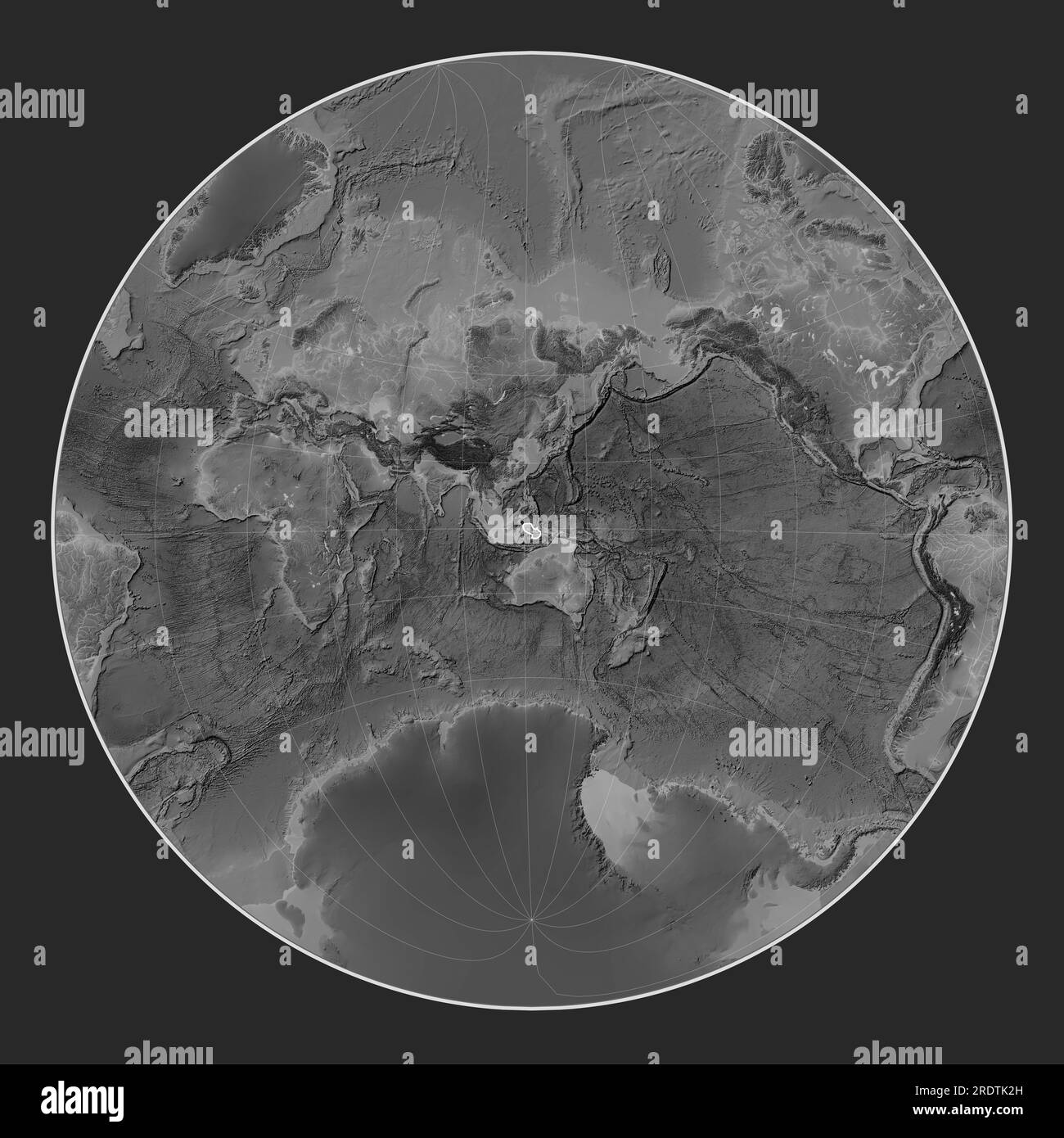 Molucca Sea tectonic plate on the grayscale elevation map in the ...