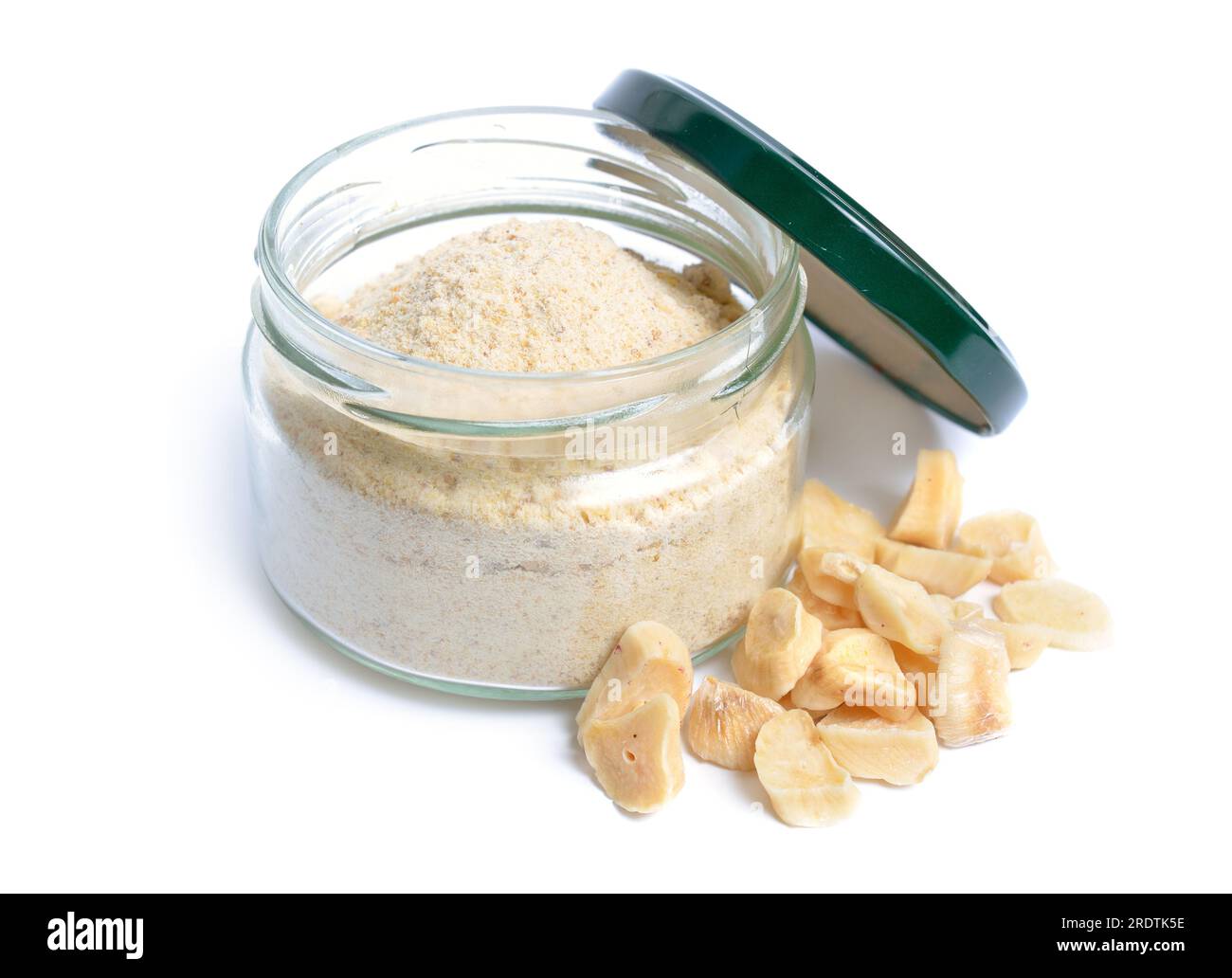 Dried garlic powder isolated on white background Stock Photo - Alamy