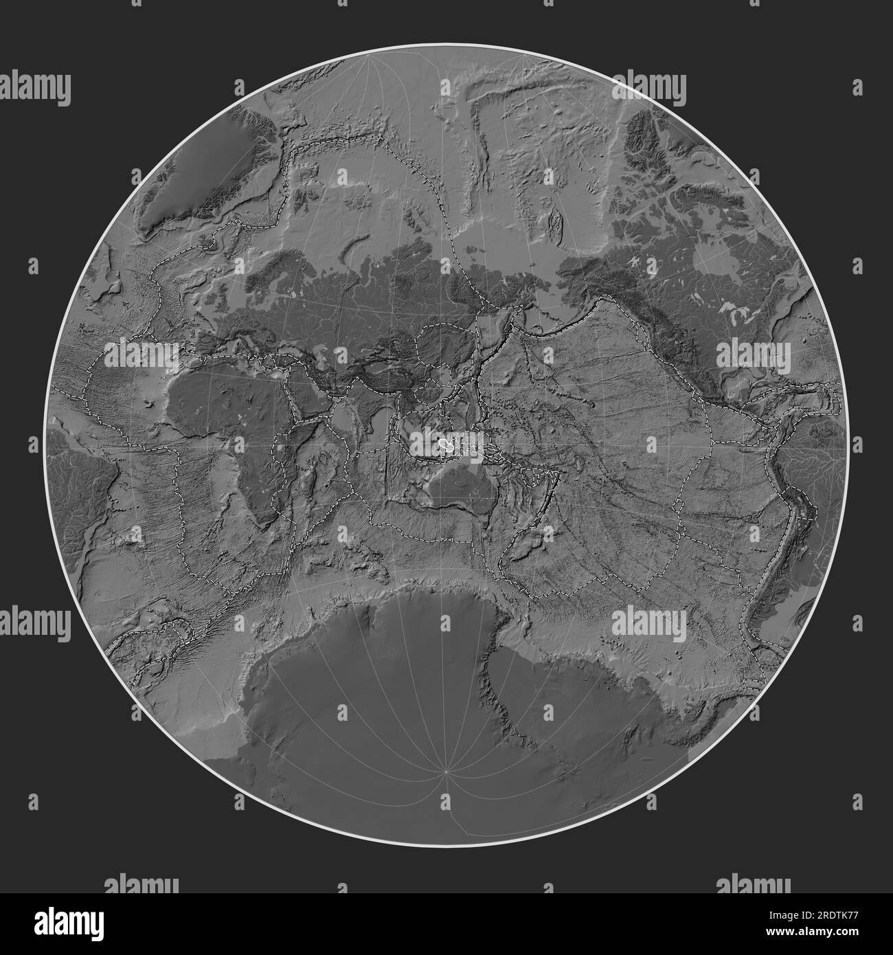 Molucca Sea tectonic plate on the bilevel elevation map in the Lagrange ...