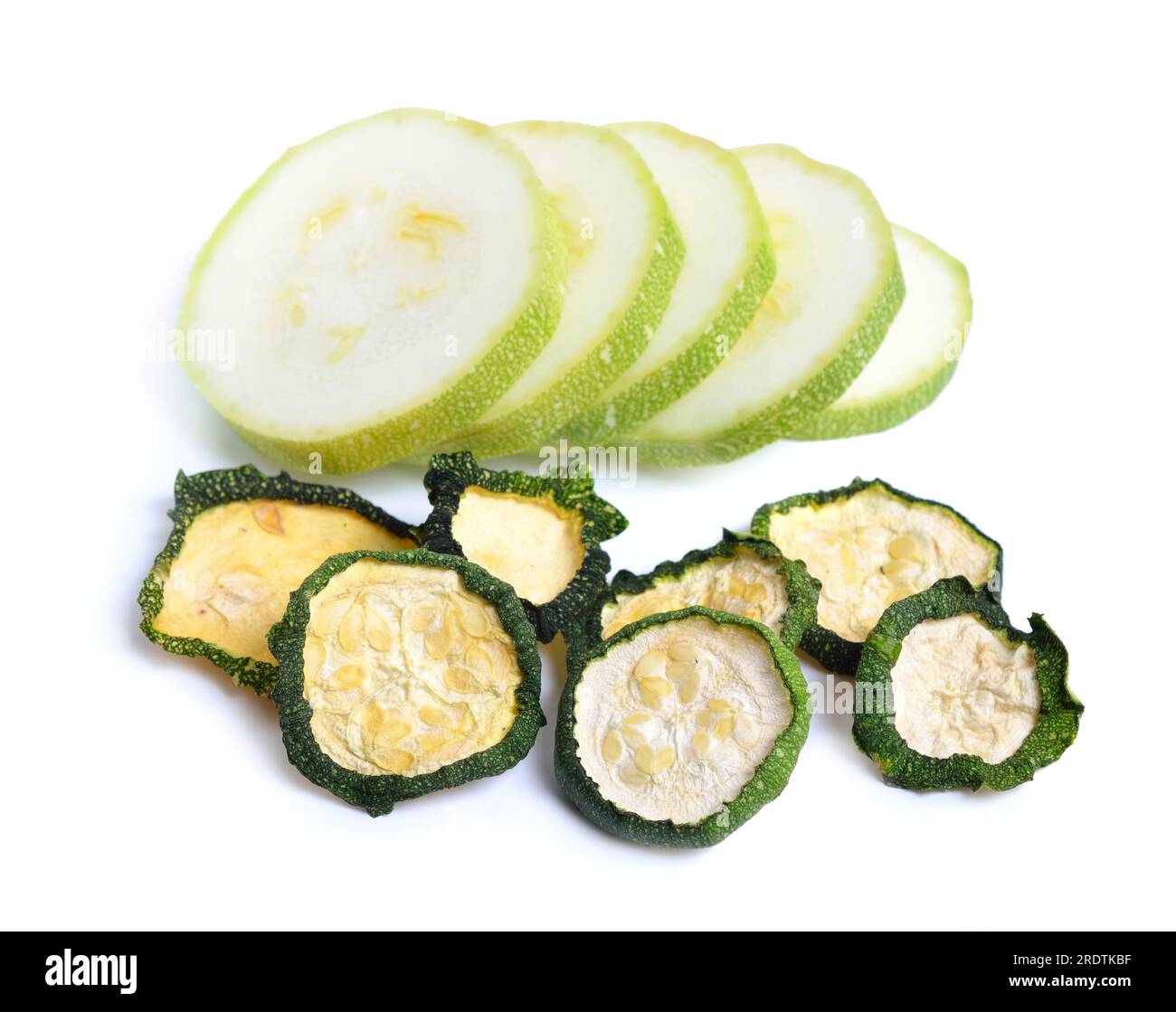 Dried zucchini slices isolated on white background Stock Photo - Alamy