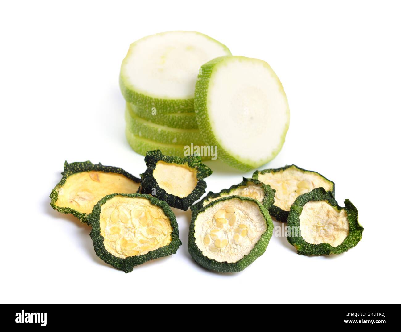 Dried zucchini slices isolated on white background Stock Photo - Alamy