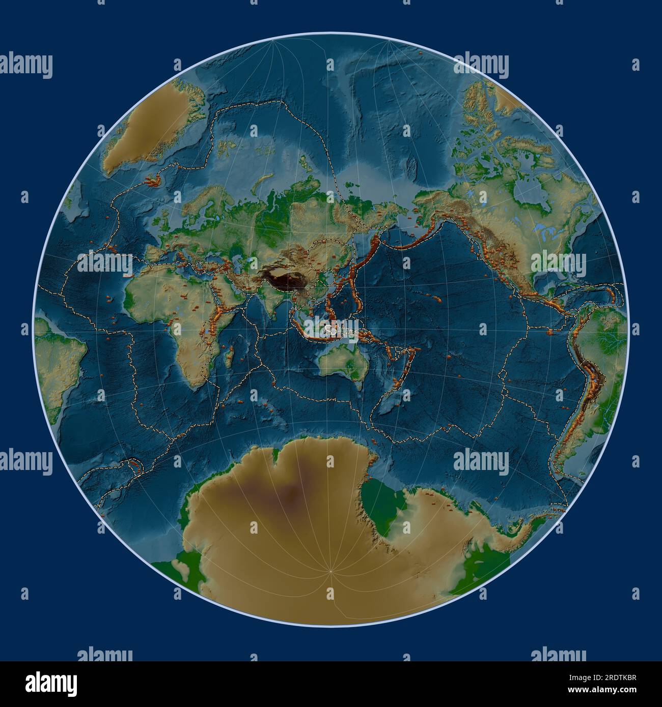 Molucca Sea tectonic plate on the physical elevation map in the ...
