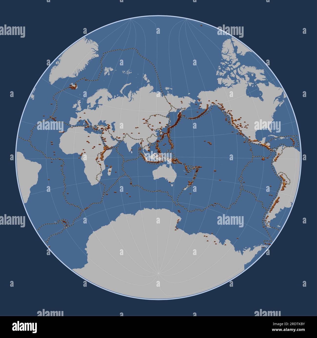 Molucca Sea tectonic plate on the solid contour map in the Lagrange ...