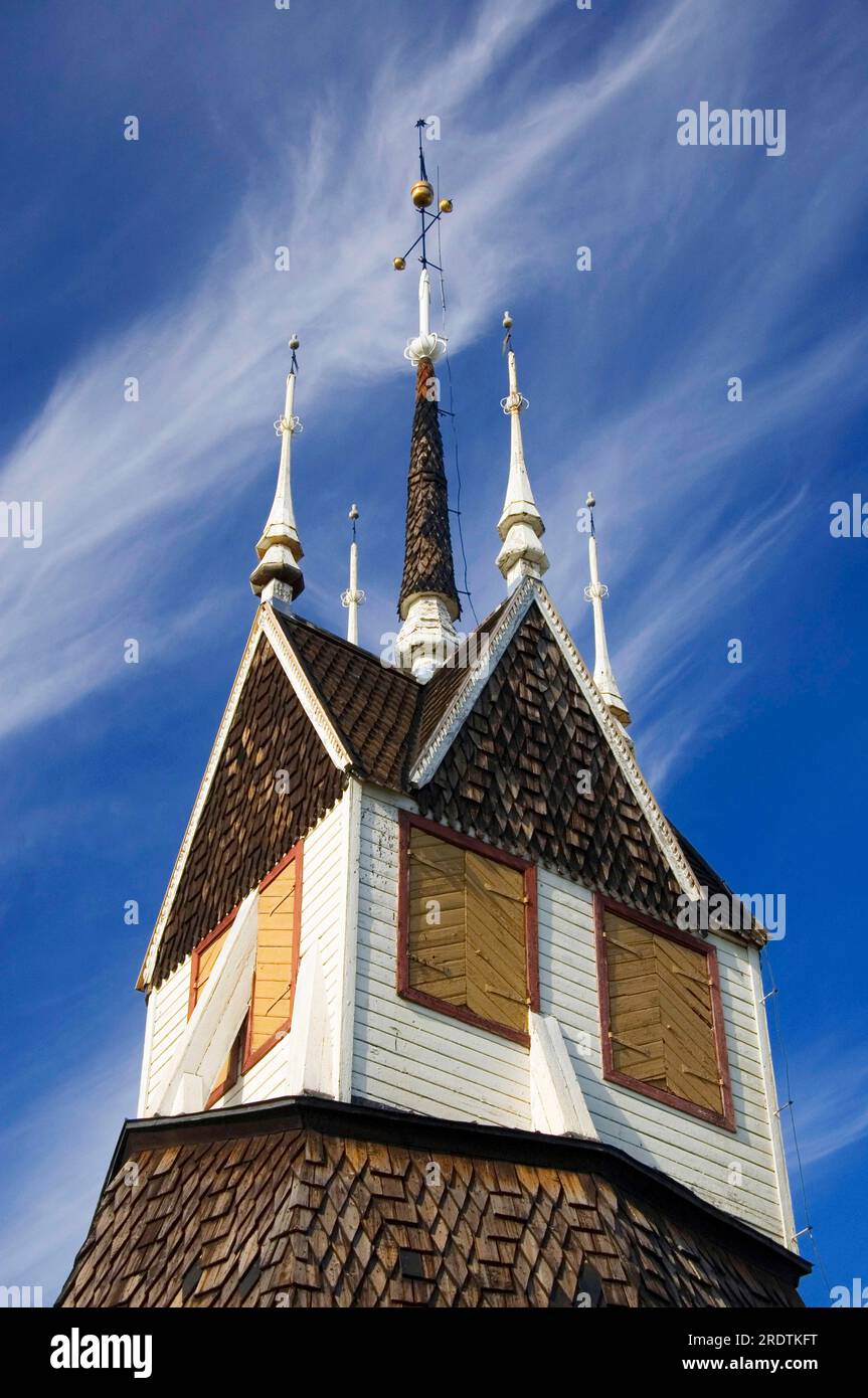 Church tower, Hedvig Eleonora Church, Tornio, Lapland, Finland Stock ...
