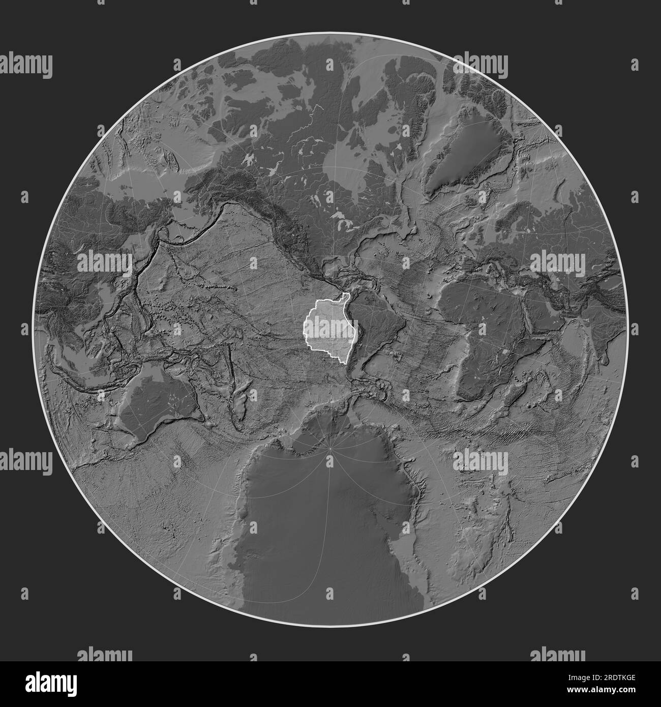Nazca tectonic plate on the bilevel elevation map in the Lagrange ...