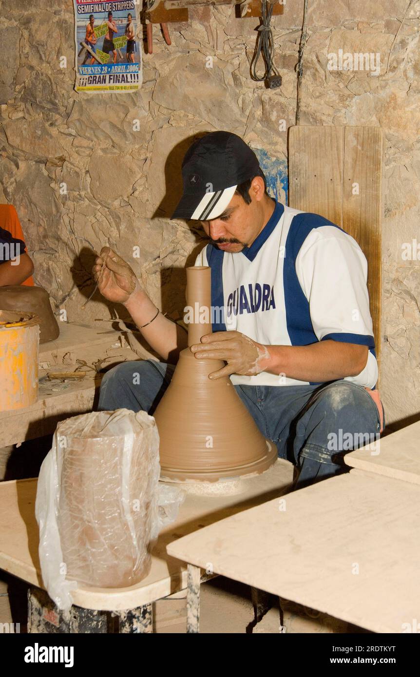 Man making pottery, San Miguel de Allende, Guanajuato, Mexico Stock ...