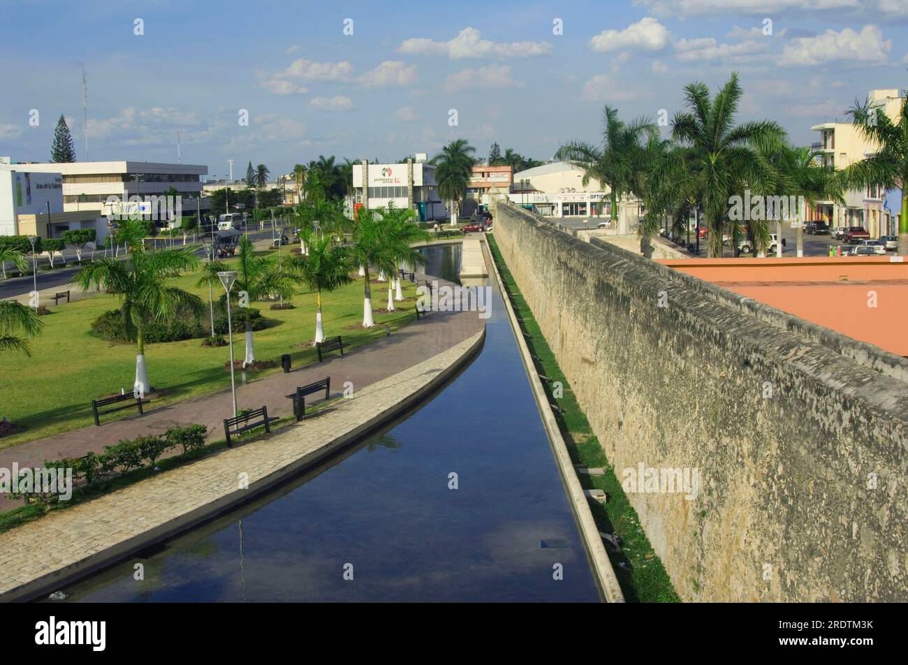 Old fortification wall, Campeche, Campeche province, Yucatan Peninsula ...