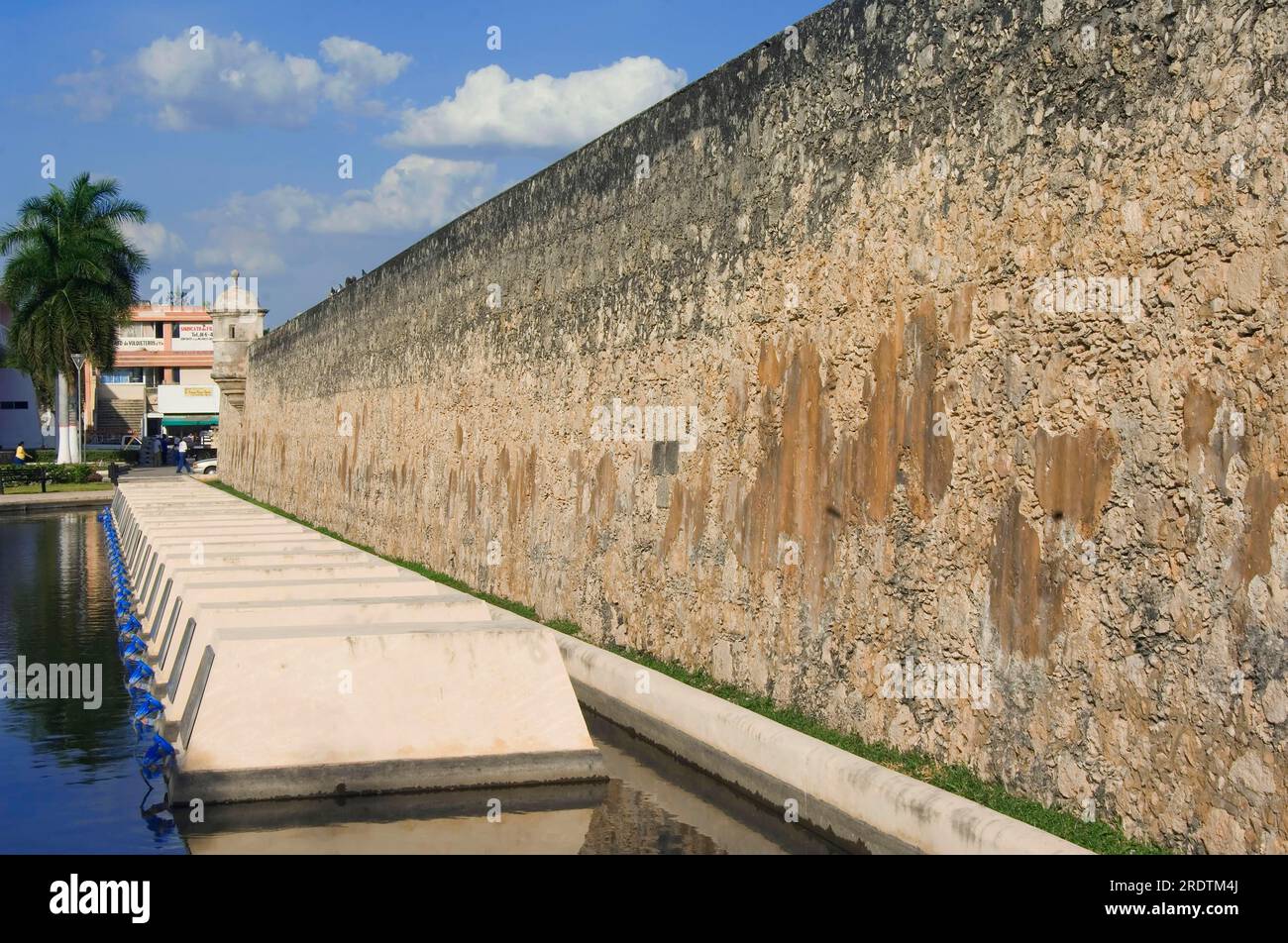 Old fortification wall, Campeche, Campeche province, Yucatan Peninsula ...