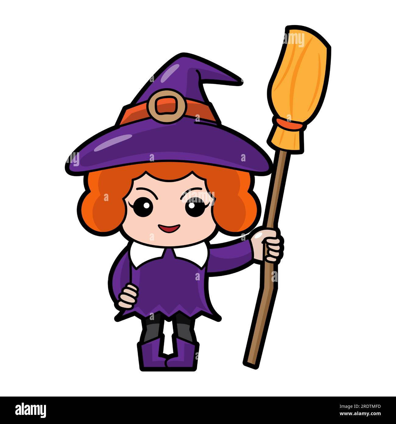 Witch halloween cartoon character . Vector Stock Vector Image & Art - Alamy