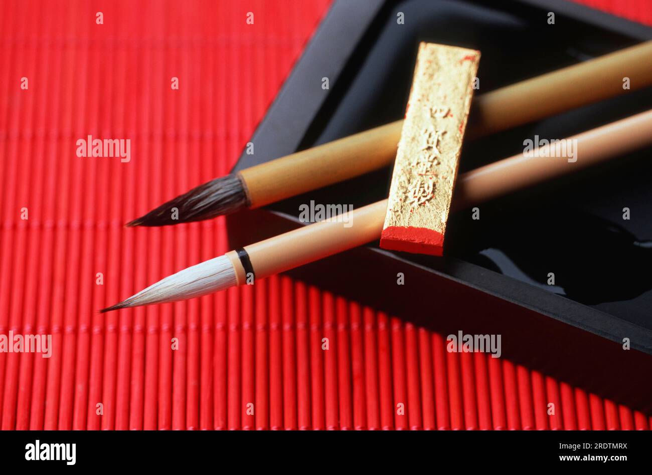 Calligraphy, ink, ink stones, rubbing bowl and brush Stock Photo - Alamy