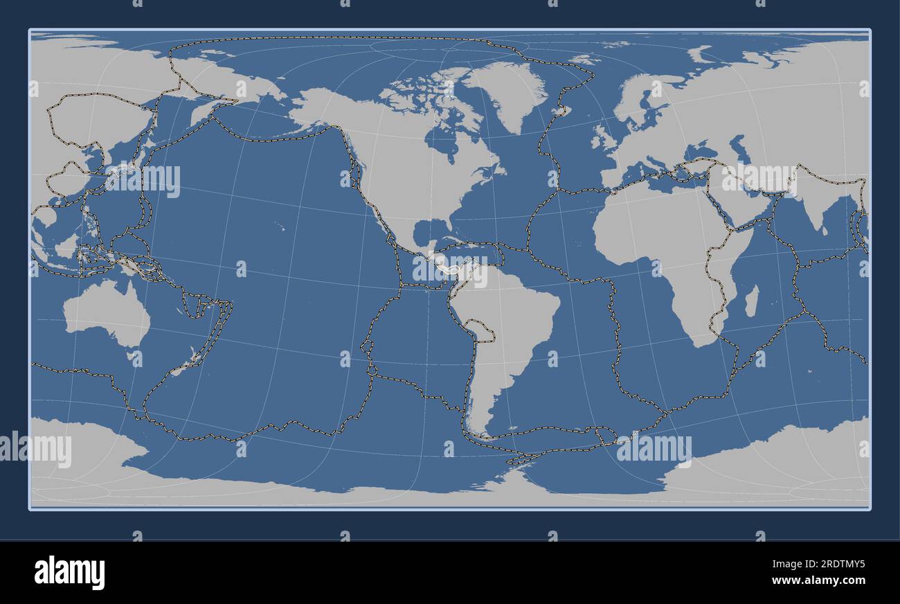 Panama Tectonic Plate On The Solid Contour Map In The Patterson Cylindrical Oblique Projection