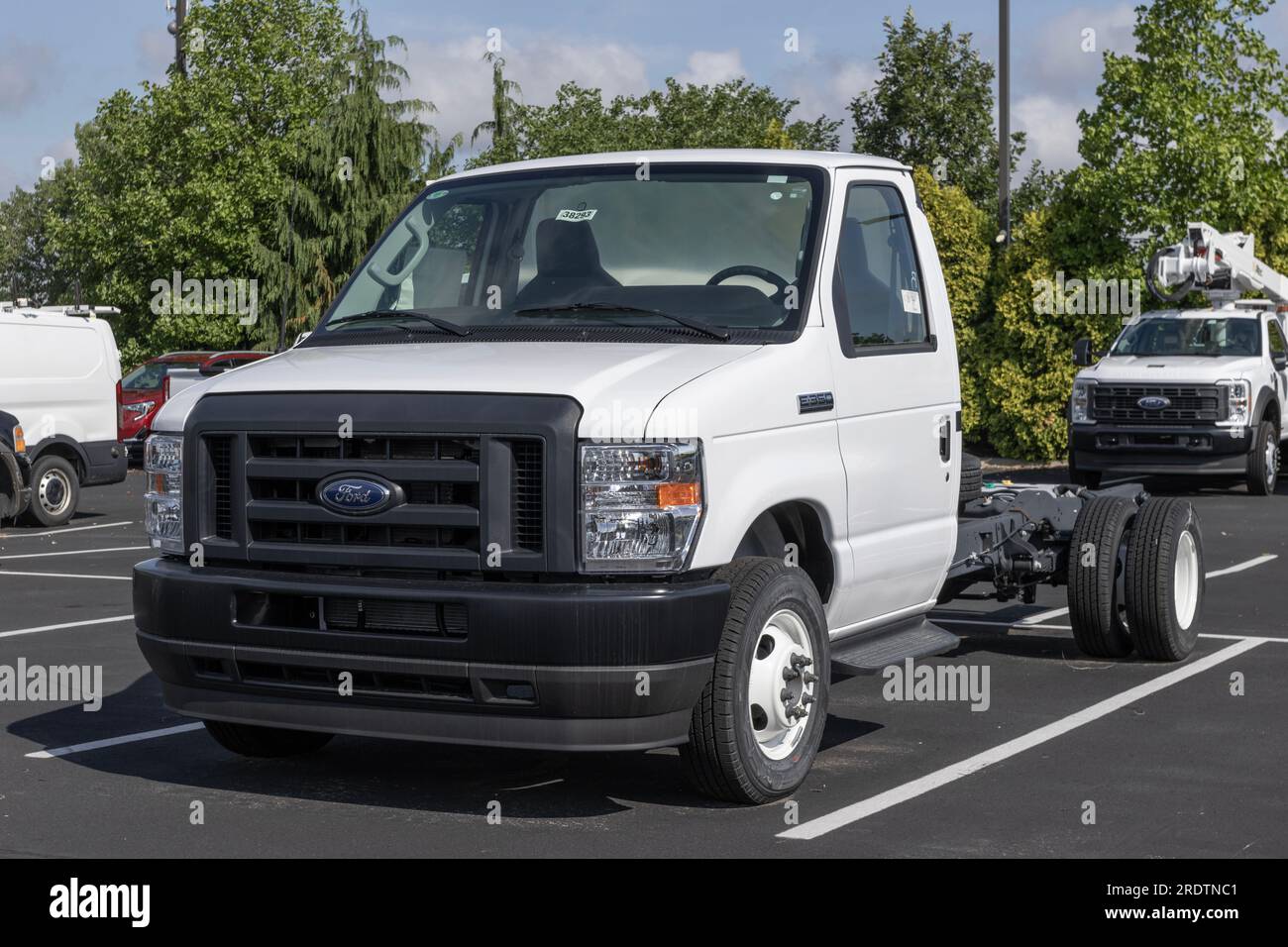 Zionsville - July 21, 2023: Ford E-350 Cutaway truck. The Ford E-350 ...