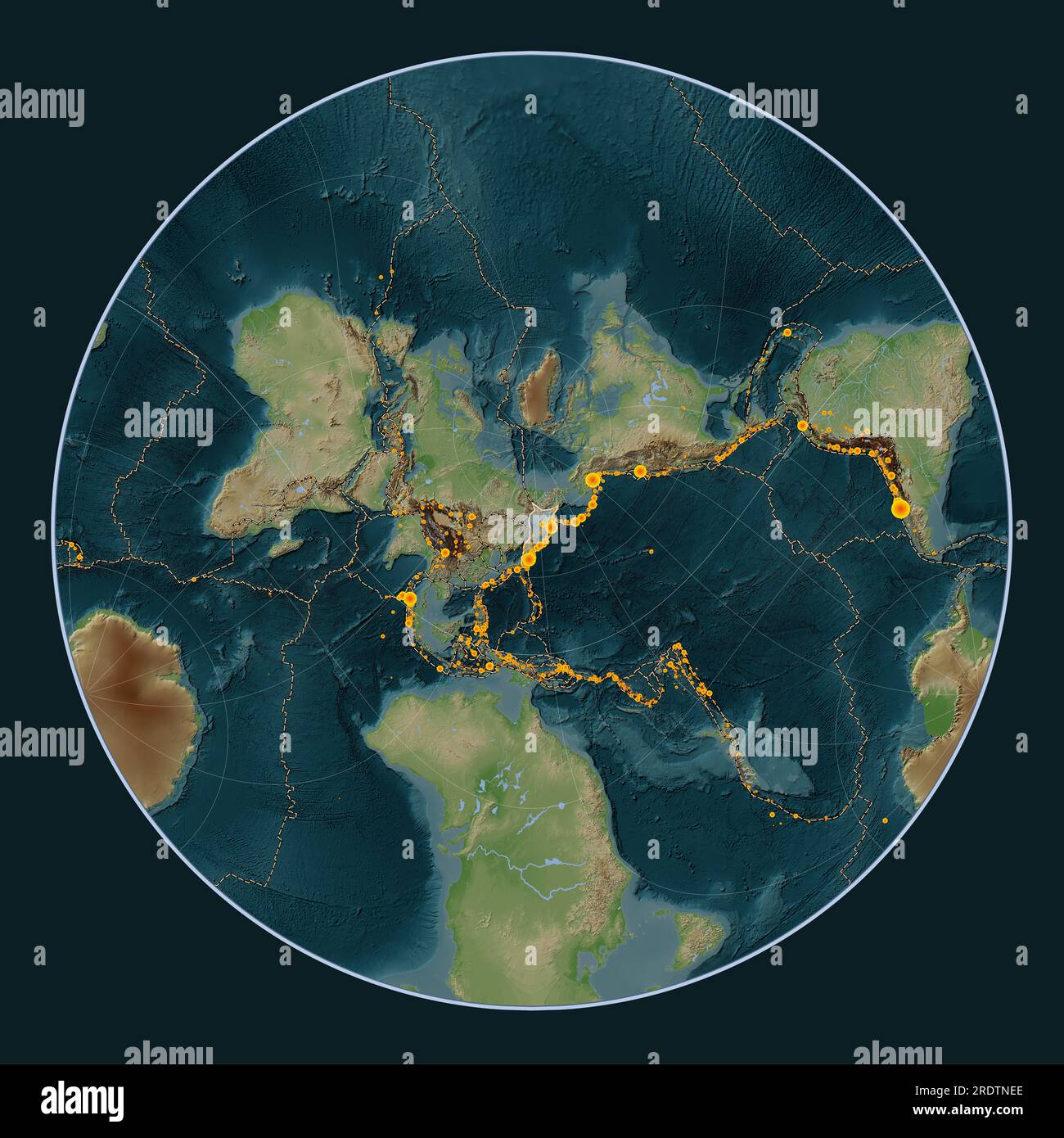 Okhotsk tectonic plate on the Wiki style elevation map in the Lagrange ...