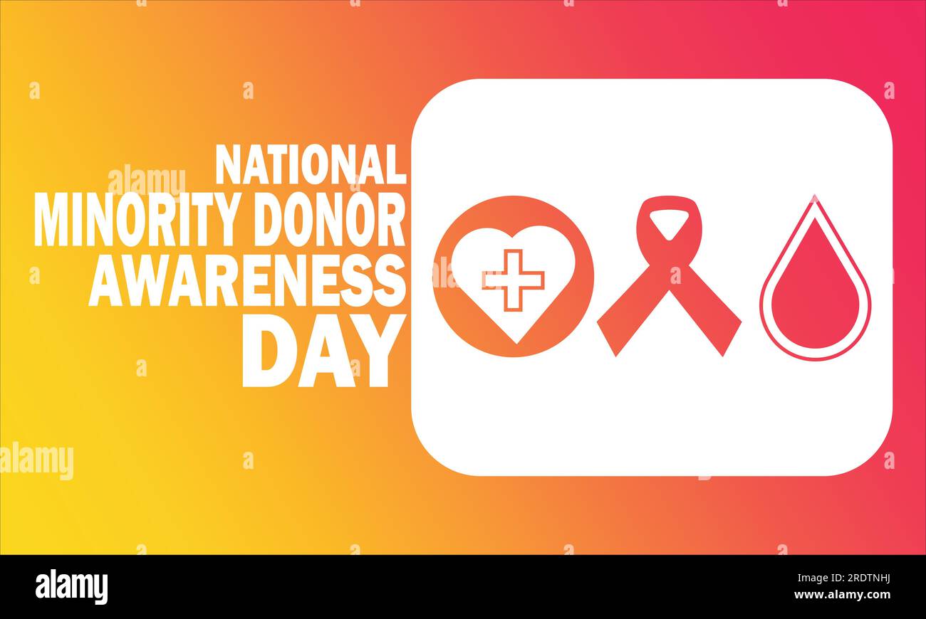 National Minority Donor Awareness Day Vector Illustration. Suitable for ...