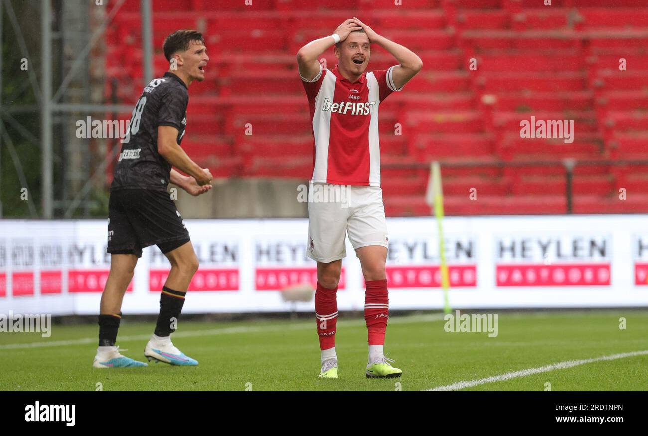 Antwerp, Belgium. 23rd July, 2023. Antwerp's Arbnor Muja looks dejected ...