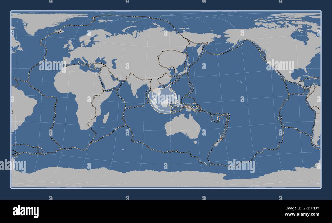 Sunda Tectonic Plate On The Solid Contour Map In The Patterson Cylindrical Oblique Projection