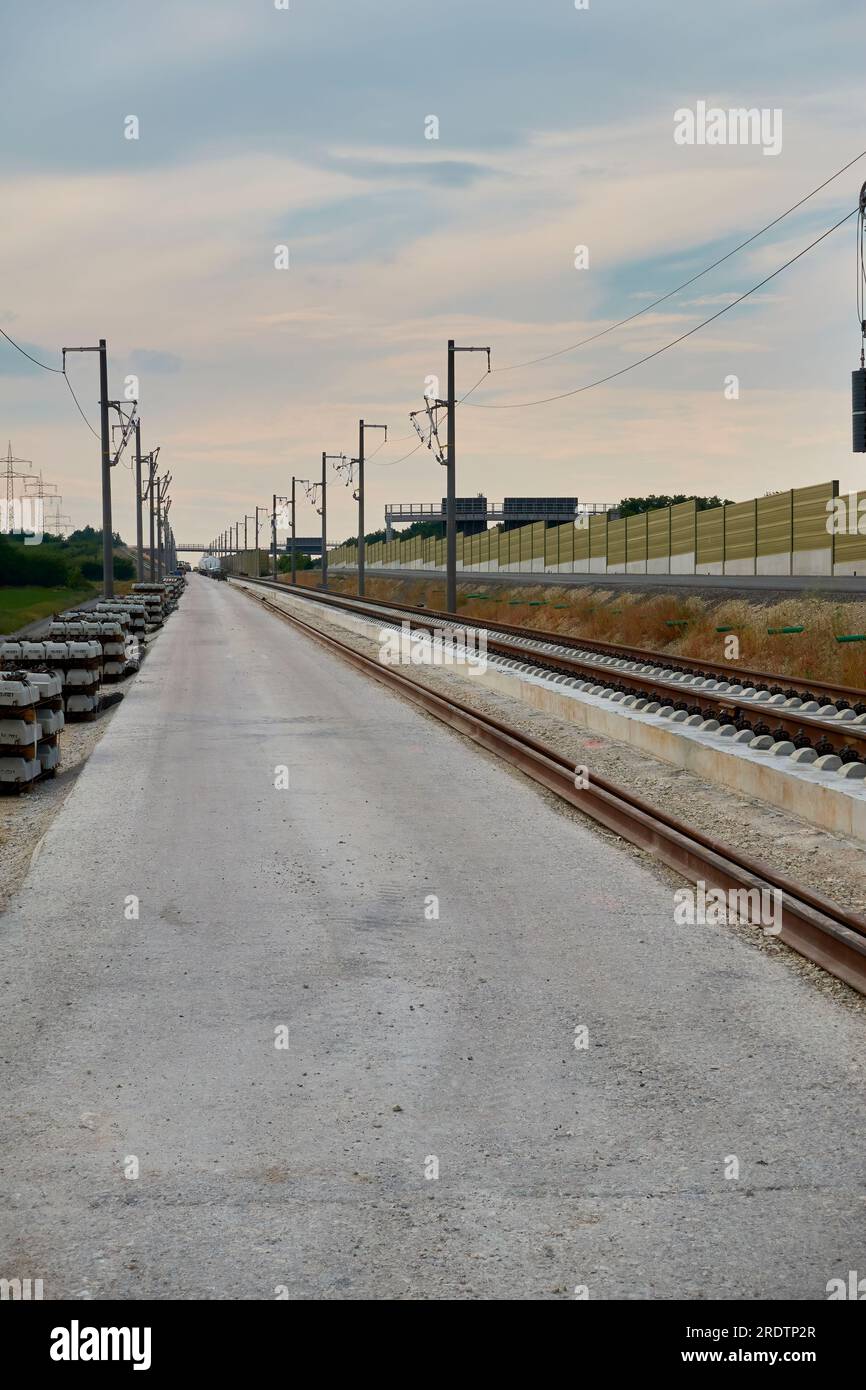 ICE high-speed line. New rail construction on the A8 Highway ...