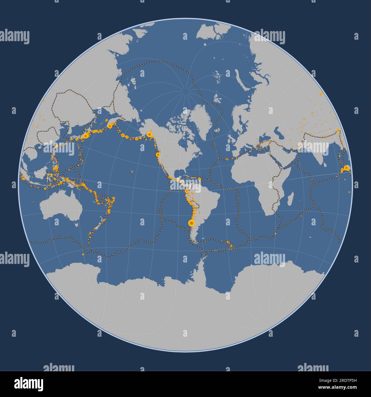 Panama Tectonic Plate On The Solid Contour Map In The Lagrange Oblique Projection Centered