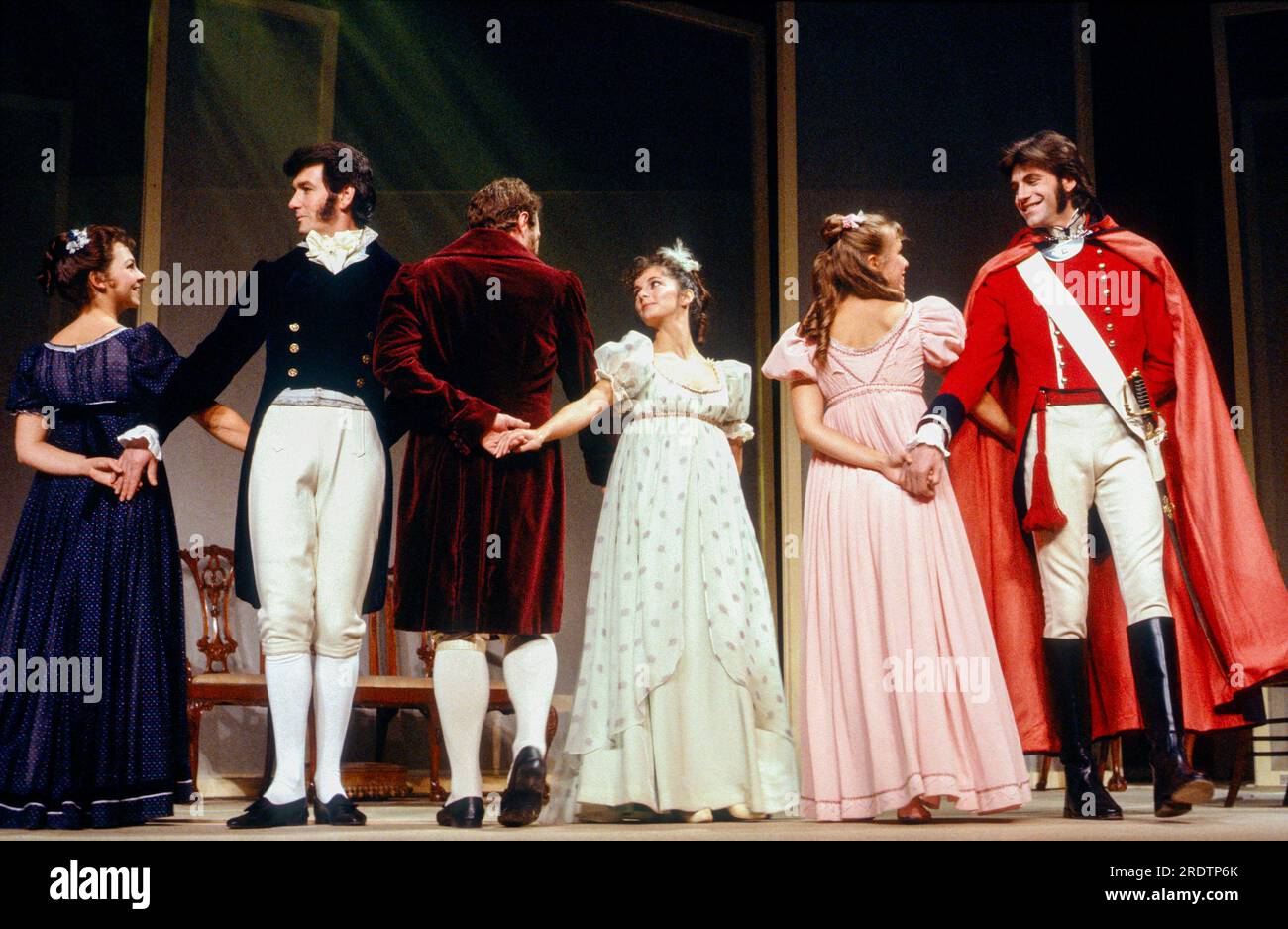 l-r: Tessa Peake-Jones (Lizzy Bennet), James Warwick (Mr D’Arcy), Gwynn ...