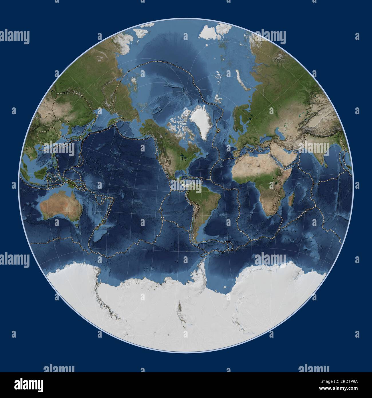 Panama tectonic plate on the Blue Marble satellite map in the Lagrange ...