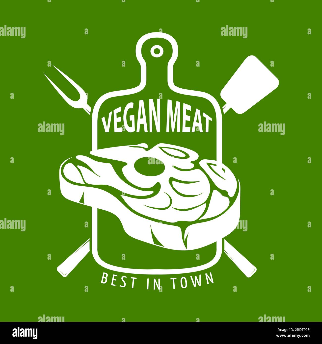Vegetarian meat Premium logo. Plant based meat logo. Vegan steak with ...