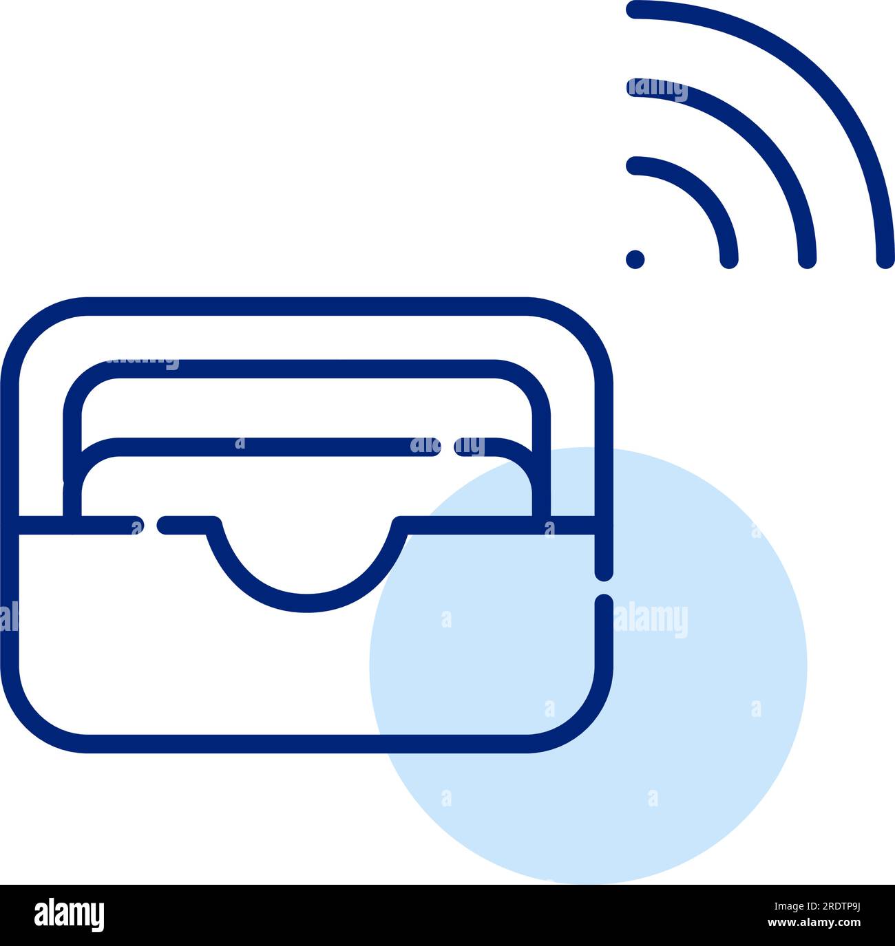 Card holder with contactless payment symbol. E-wallet. Pixel perfect ...
