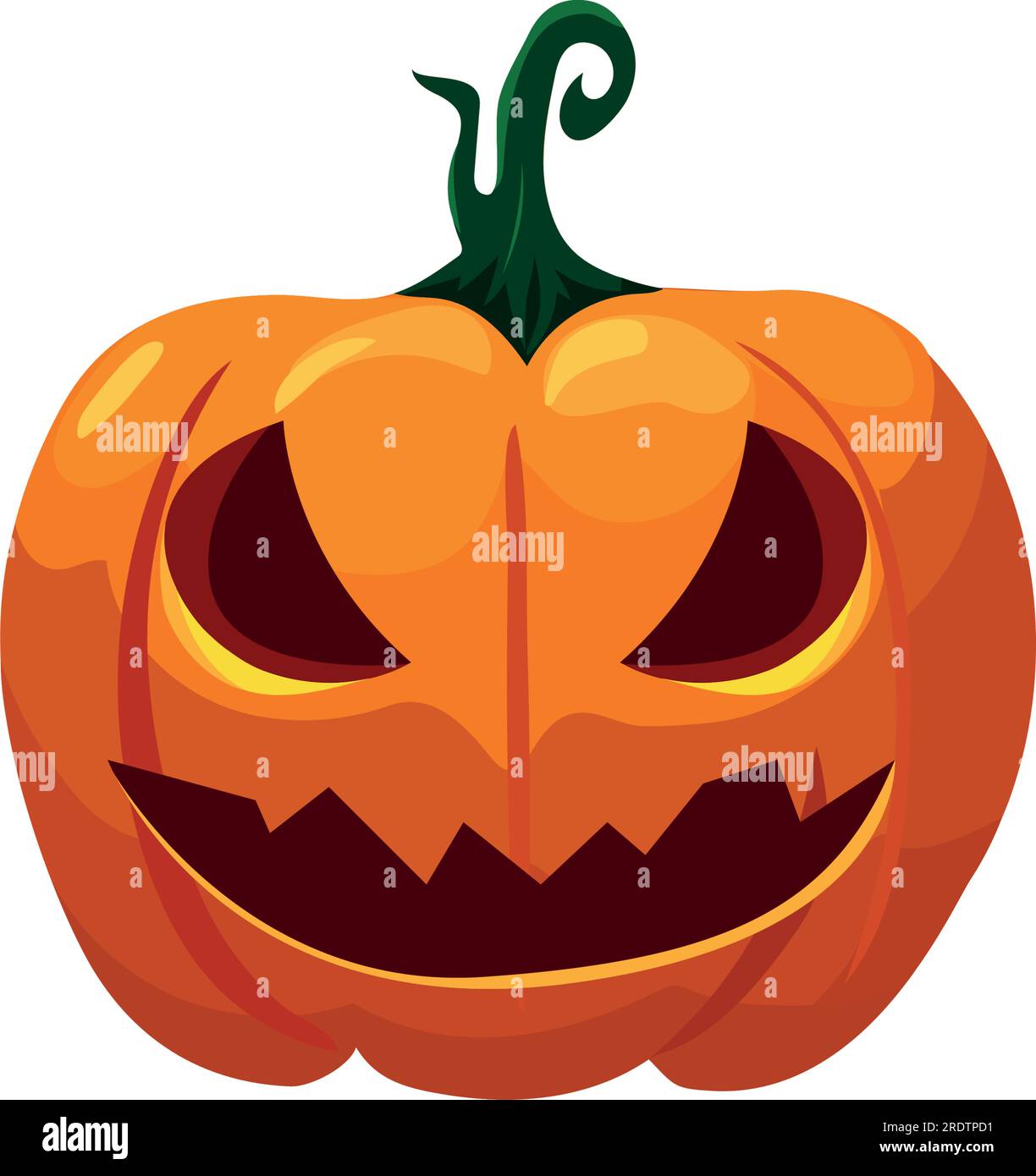 Pumpkin with carved evil face for Halloween vector illustration Stock ...
