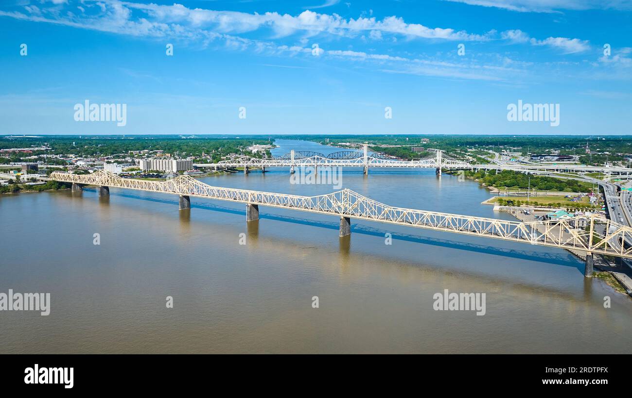 Aerial over ohio river bridges hi-res stock photography and images - Alamy