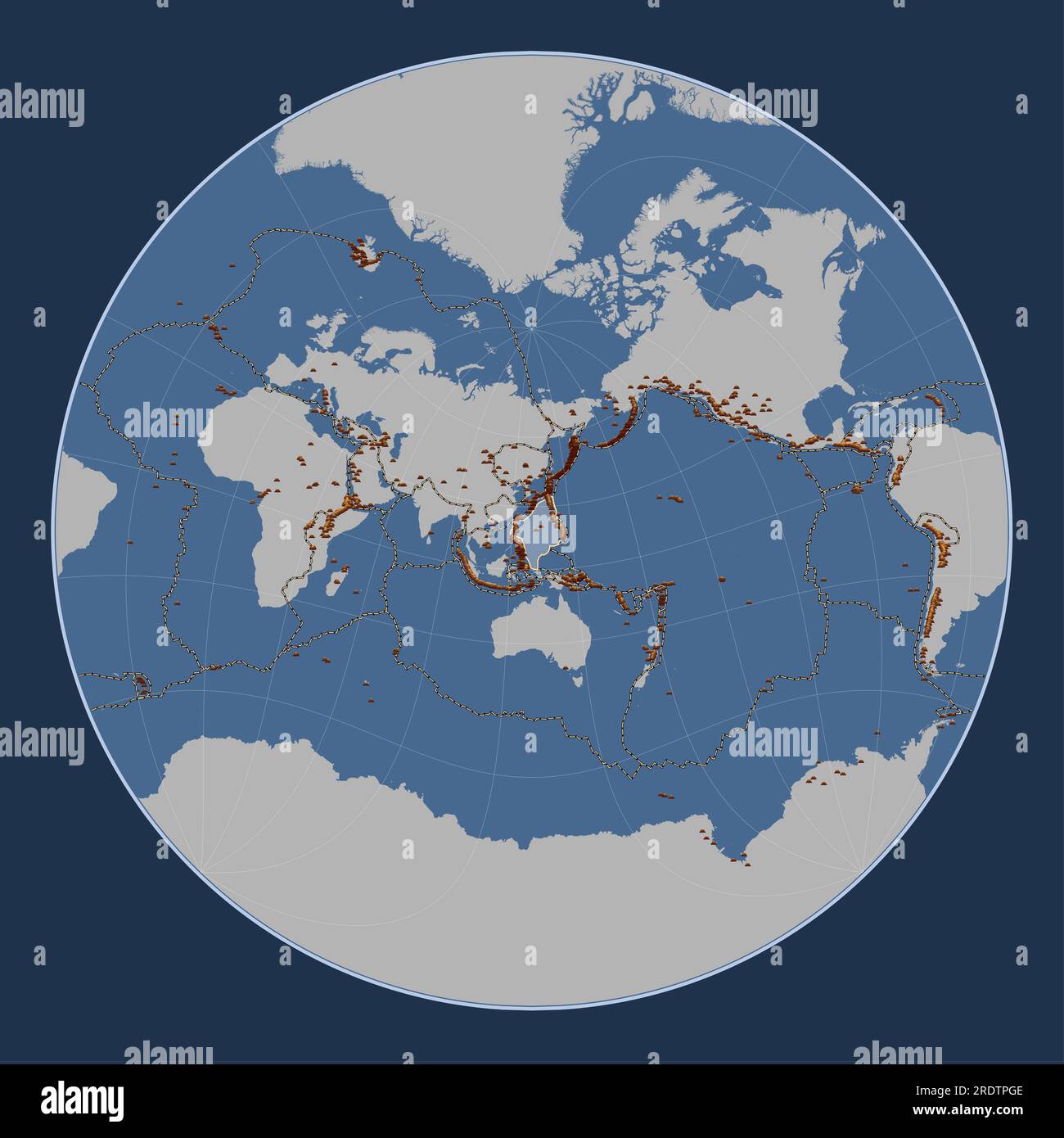Philippine Sea tectonic plate on the solid contour map in the Lagrange ...
