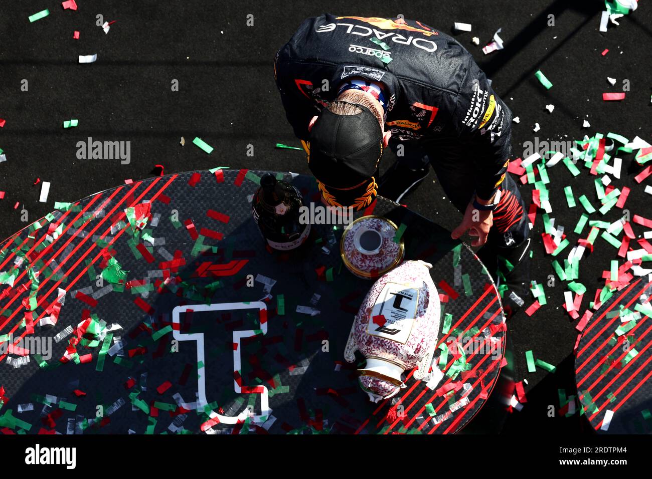 Budapest, Hungary. 23rd July, 2023. Max Verstappen (NLD) Red Bull Racing retrieves his broken ...