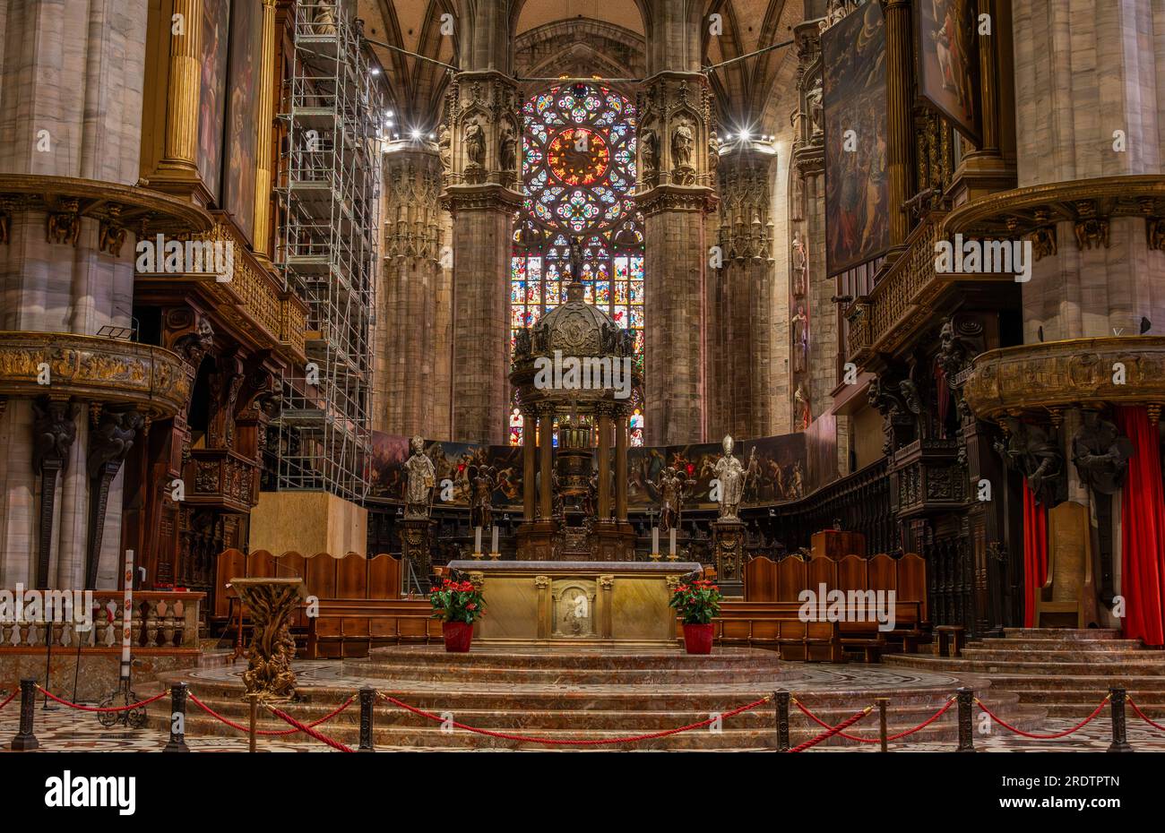 An interior of Duomo di Milano (Milan Cathedral), the cathedral church ...