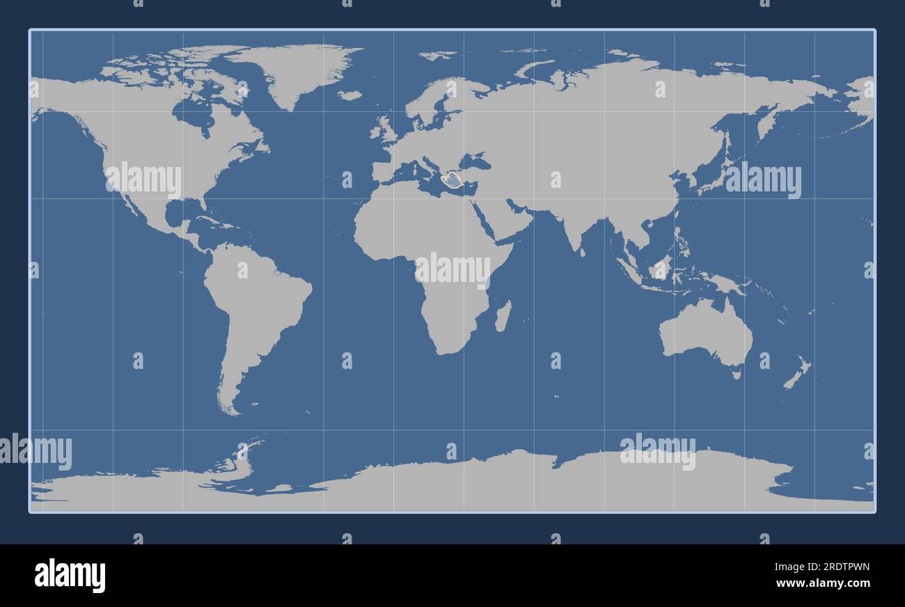 Shape Of The Aegean Sea Tectonic Plate On The Solid Contour Map In The Patterson Cylindrical