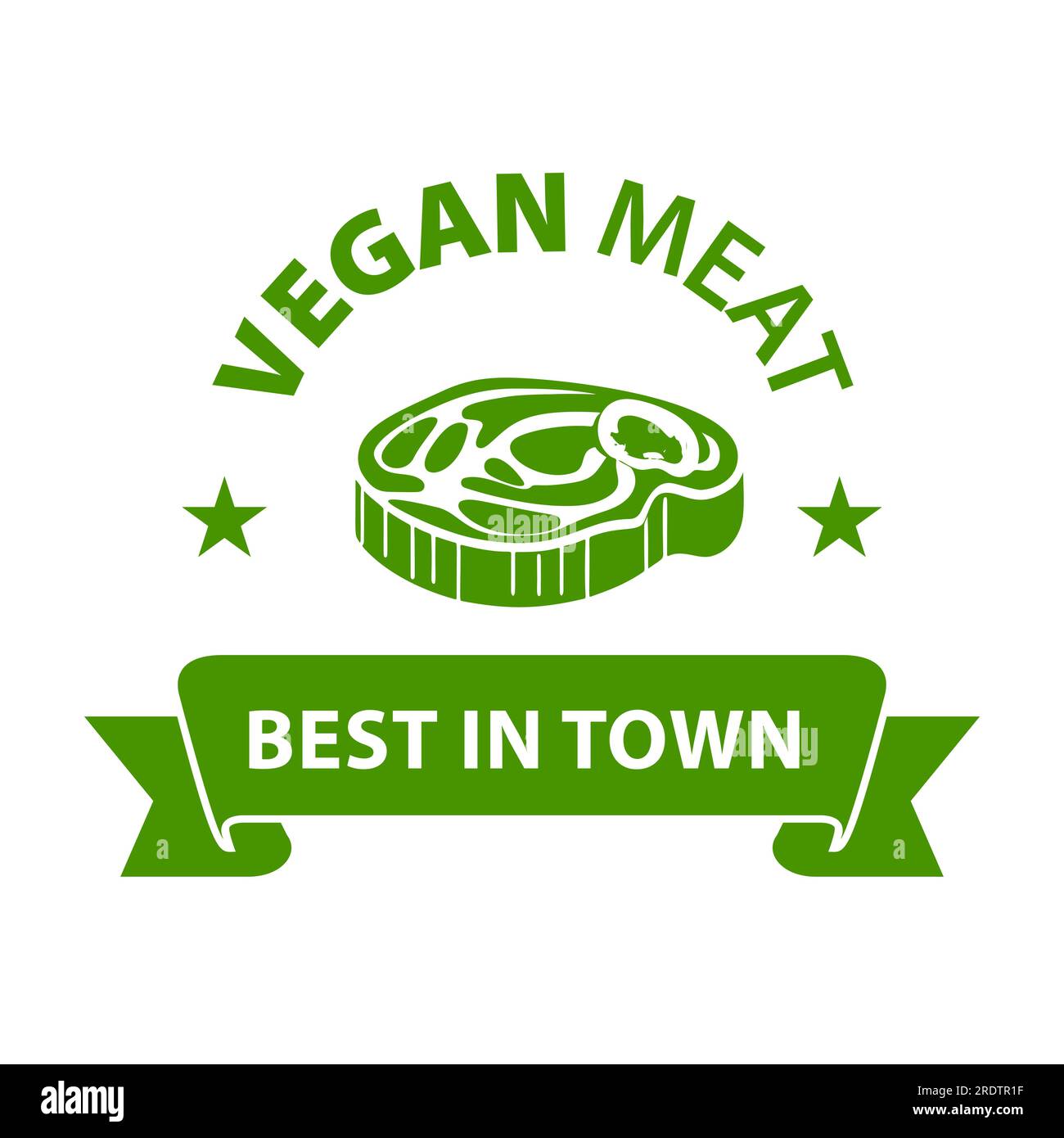 Vegetarian meat Premium logo. Plant based meat logo. Vegan steak with ...