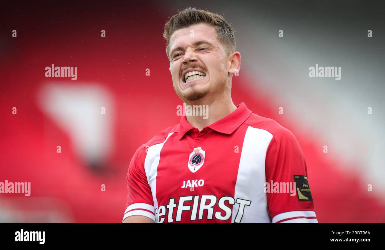 Antwerp, Belgium. 23rd July, 2023. Antwerp's Arbnor Muja looks dejected ...