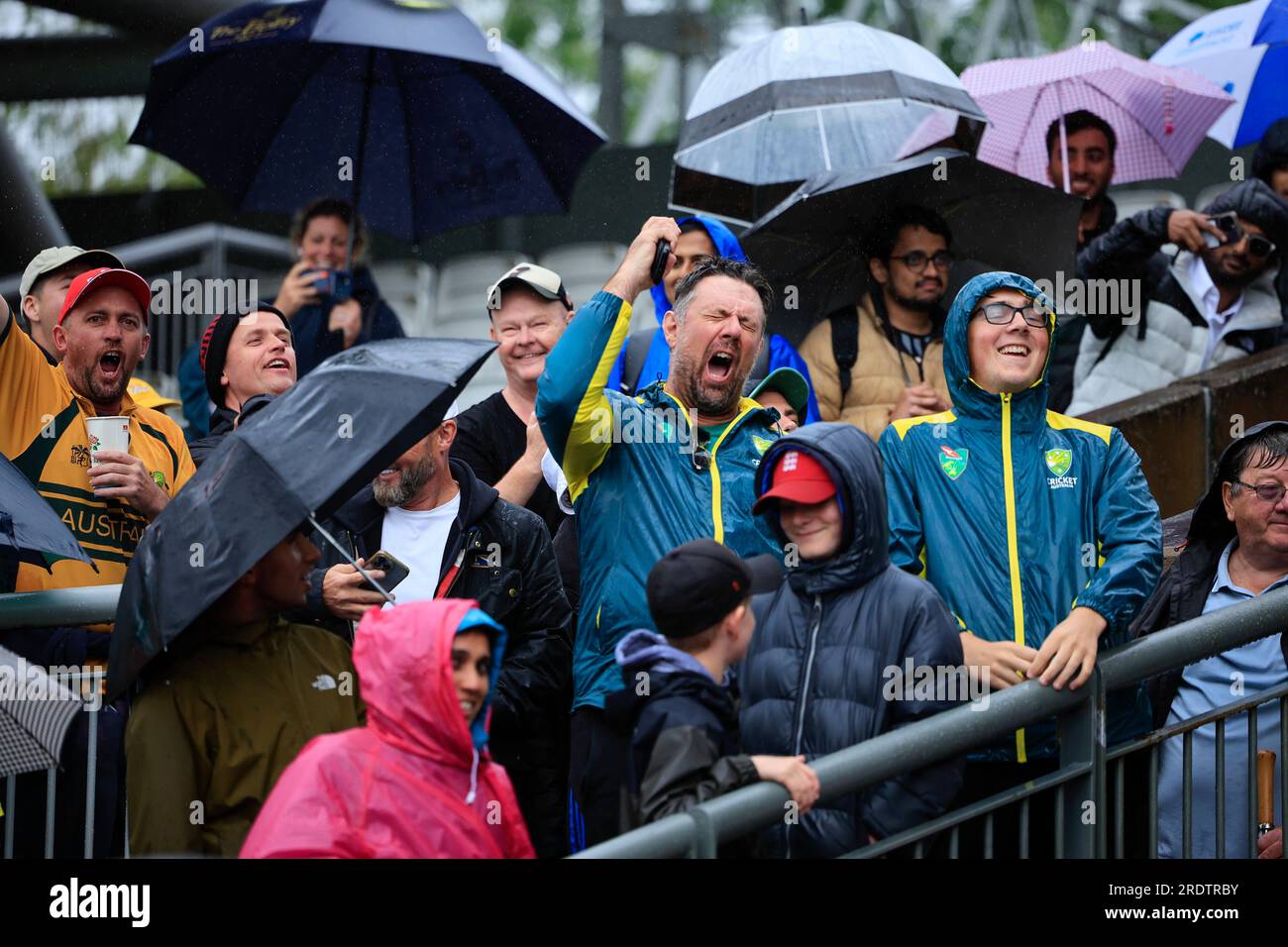Manchester, UK. 23rd July, 2023. Australian fans celebrate the match ...