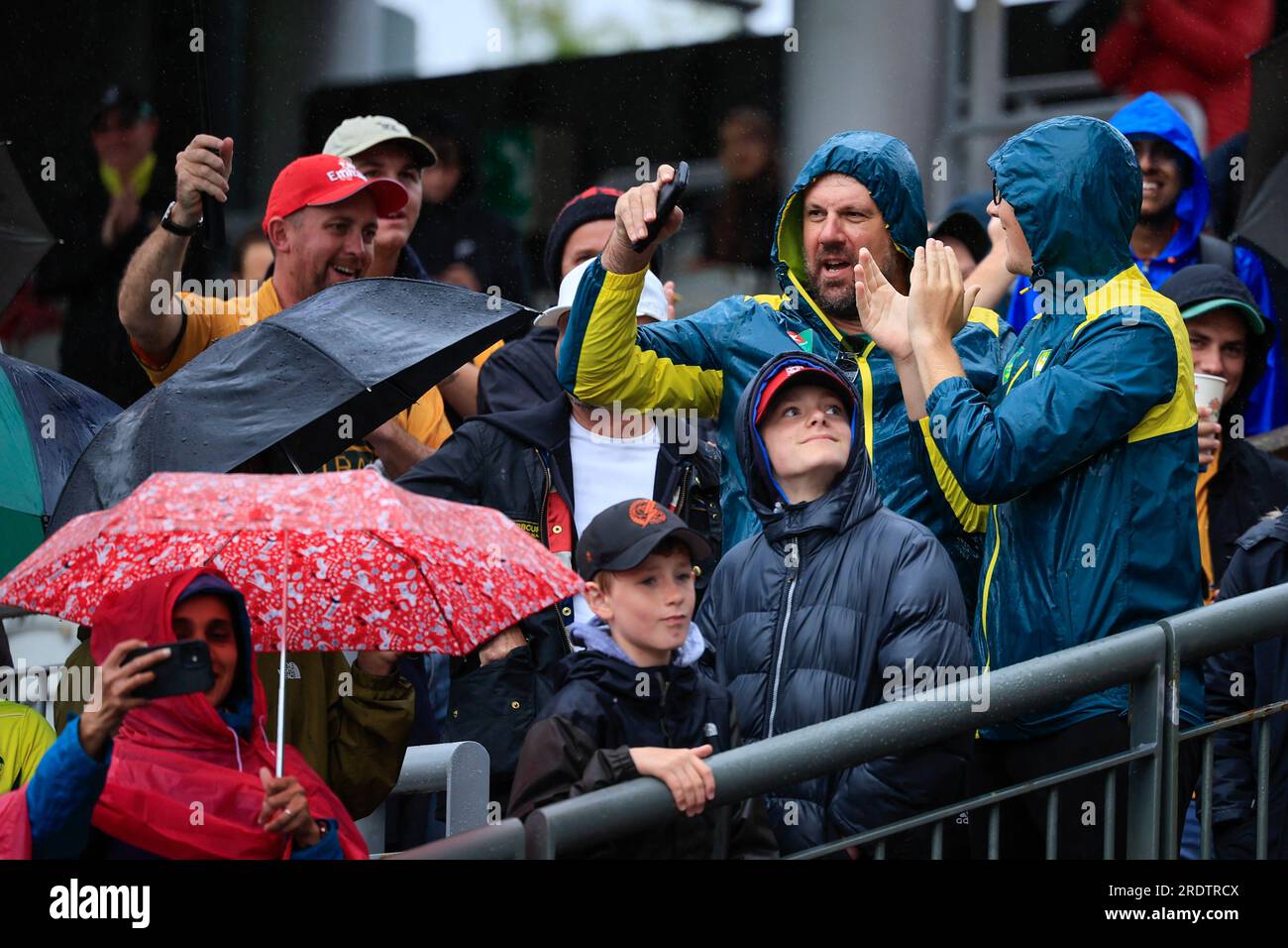 Manchester, UK. 23rd July, 2023. Australian fans celebrate the match ...
