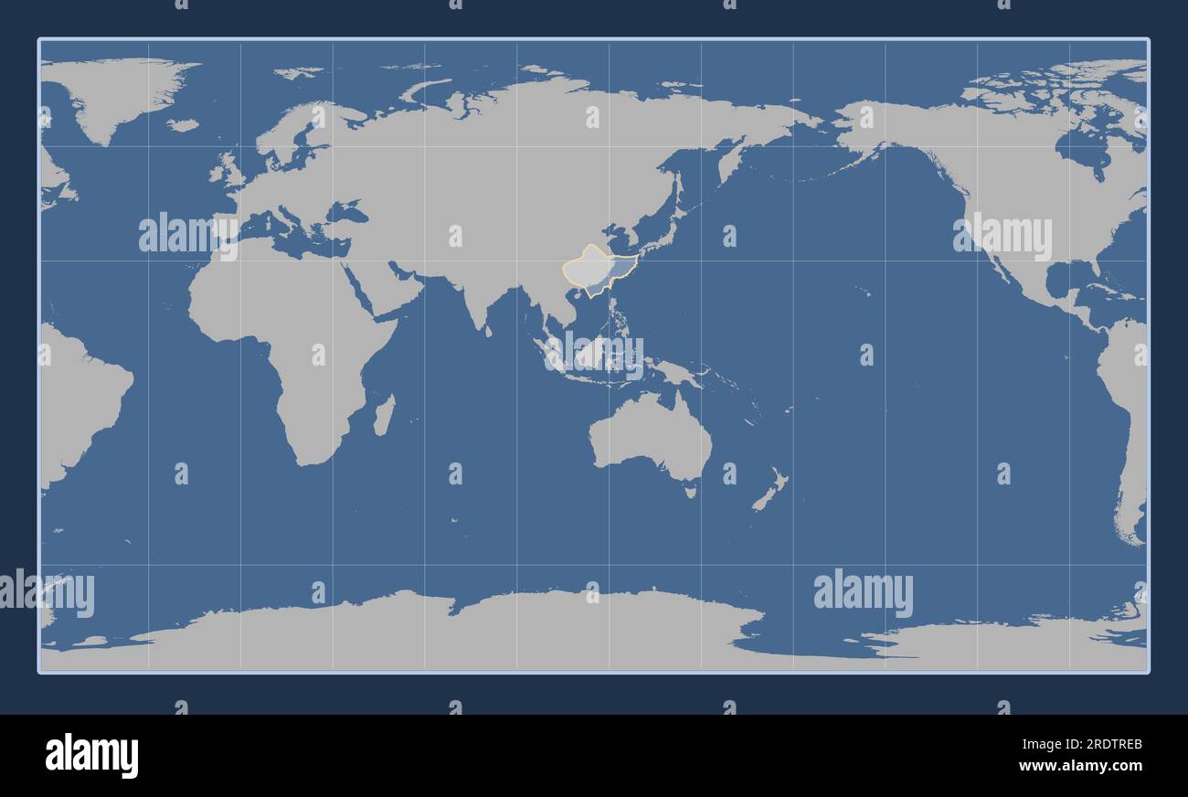 Shape of the Yangtze tectonic plate on the solid contour map in the ...