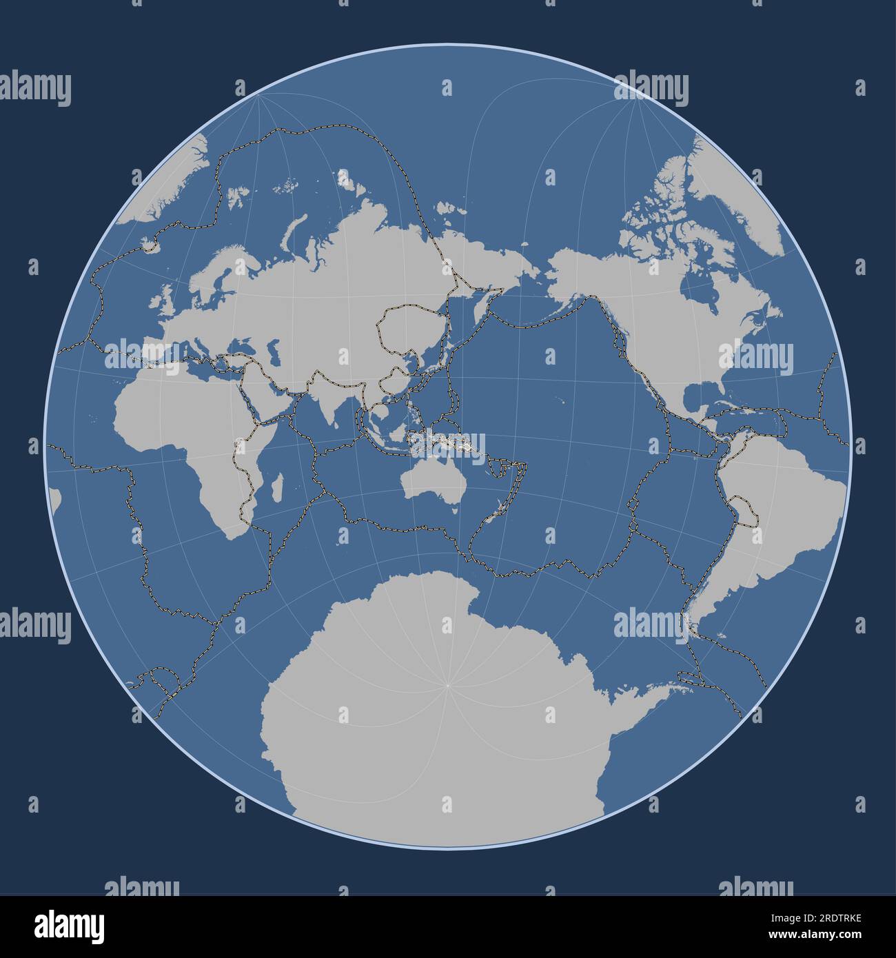 Solomon Sea Tectonic Plate On The Solid Contour Map In The Lagrange Oblique Projection Centered